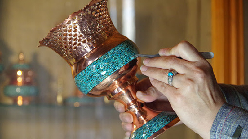 Firoozeh Koobi ; 70-year-old art of combining metal and ...